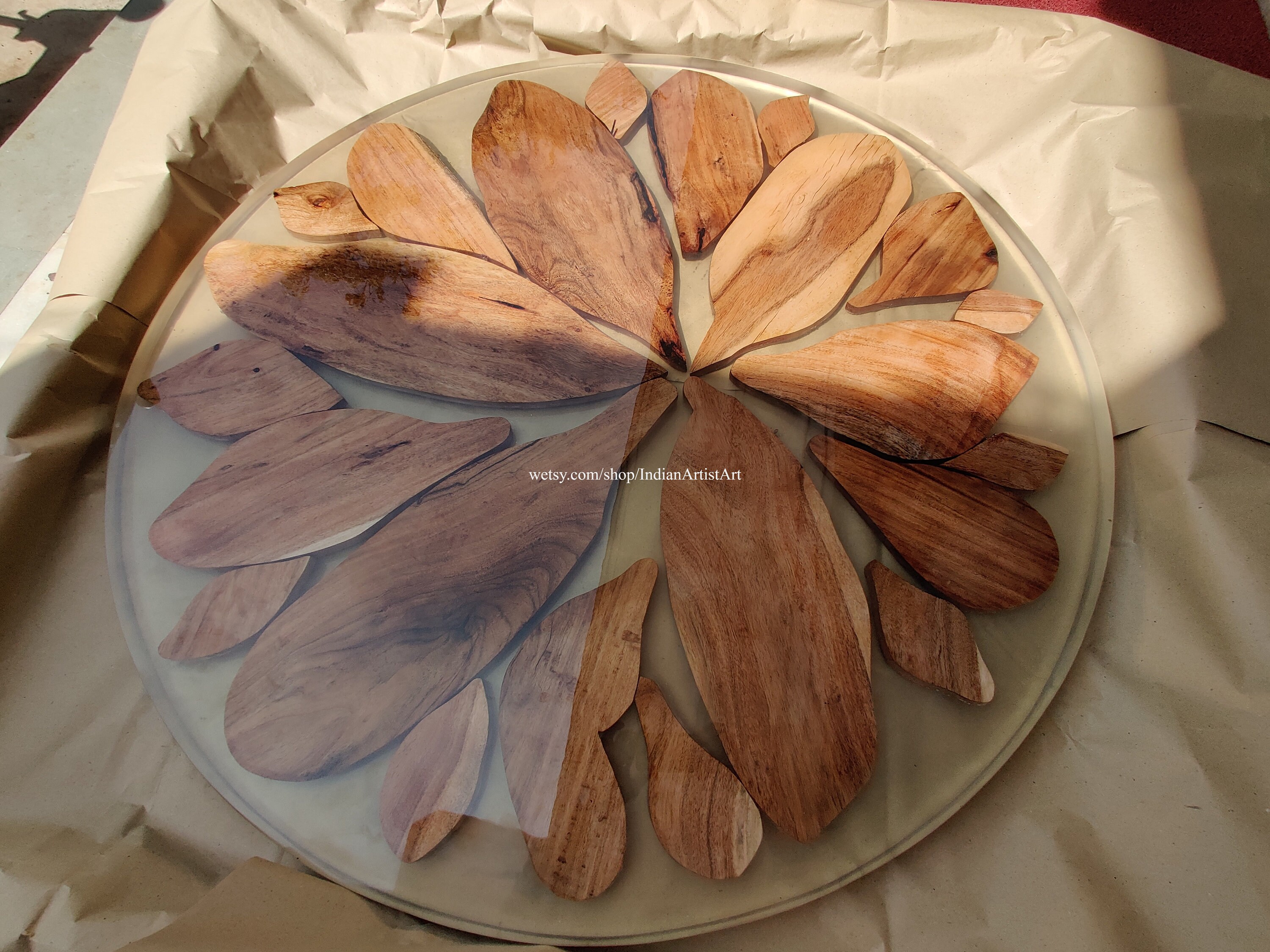 Epoxy Table Round Clear Resin River Center Table Dining | Etsy