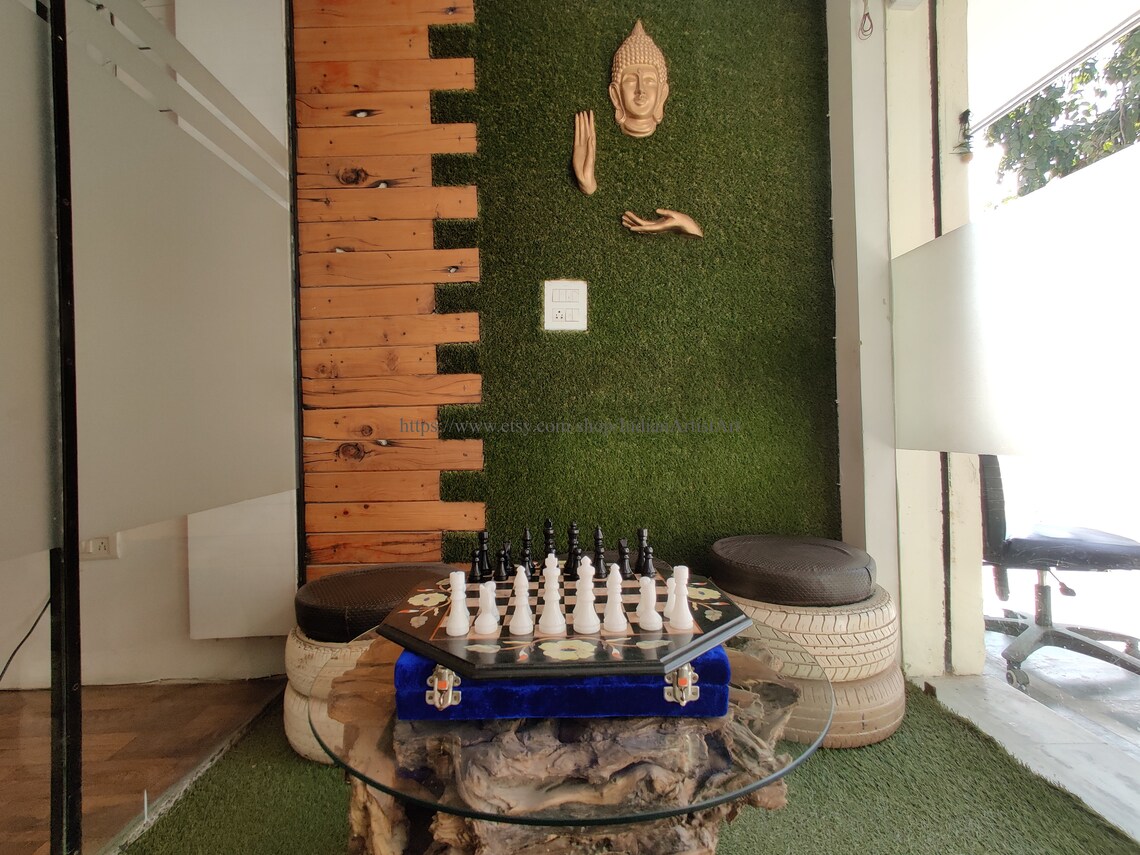 Luxury Chess Board Black Marble Chess Table Black and White | Etsy