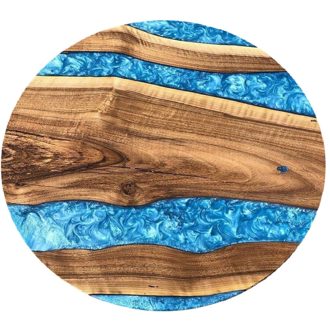 Custom Dine Round Table, Epoxy River Table, Wood Epoxy Table, Round ...