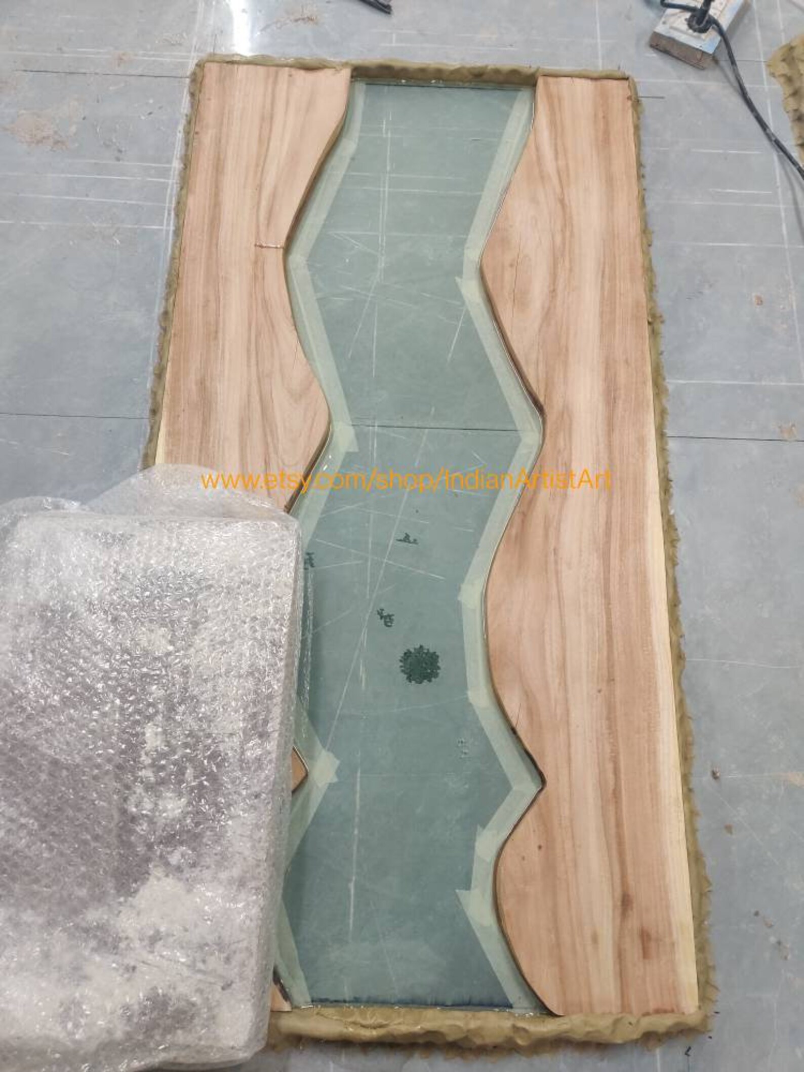 Green River Table Top in Epoxy / Wooden Dining Table Top / | Etsy