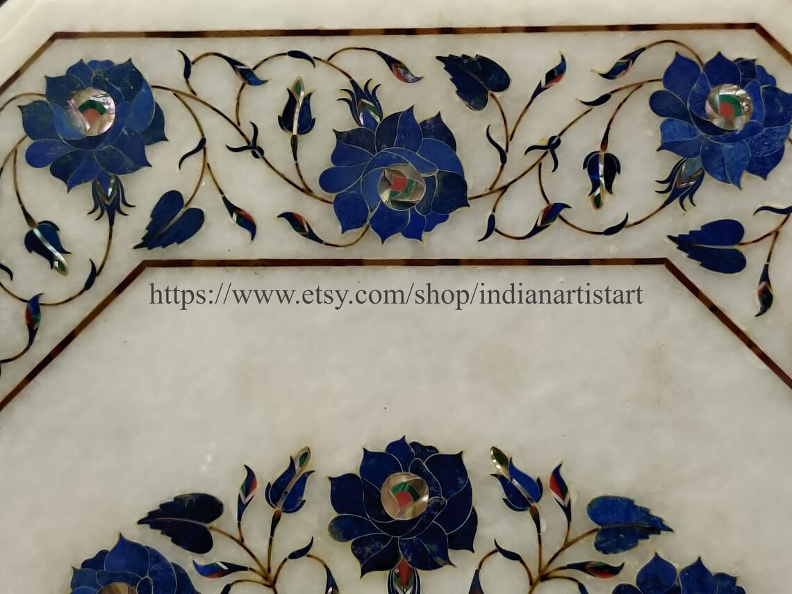 Marble Furniture for Living Room Marble Inlay End Tables & - Etsy