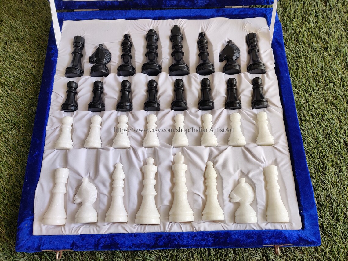 Luxury Chess Board Black Marble Chess Table Black and White | Etsy