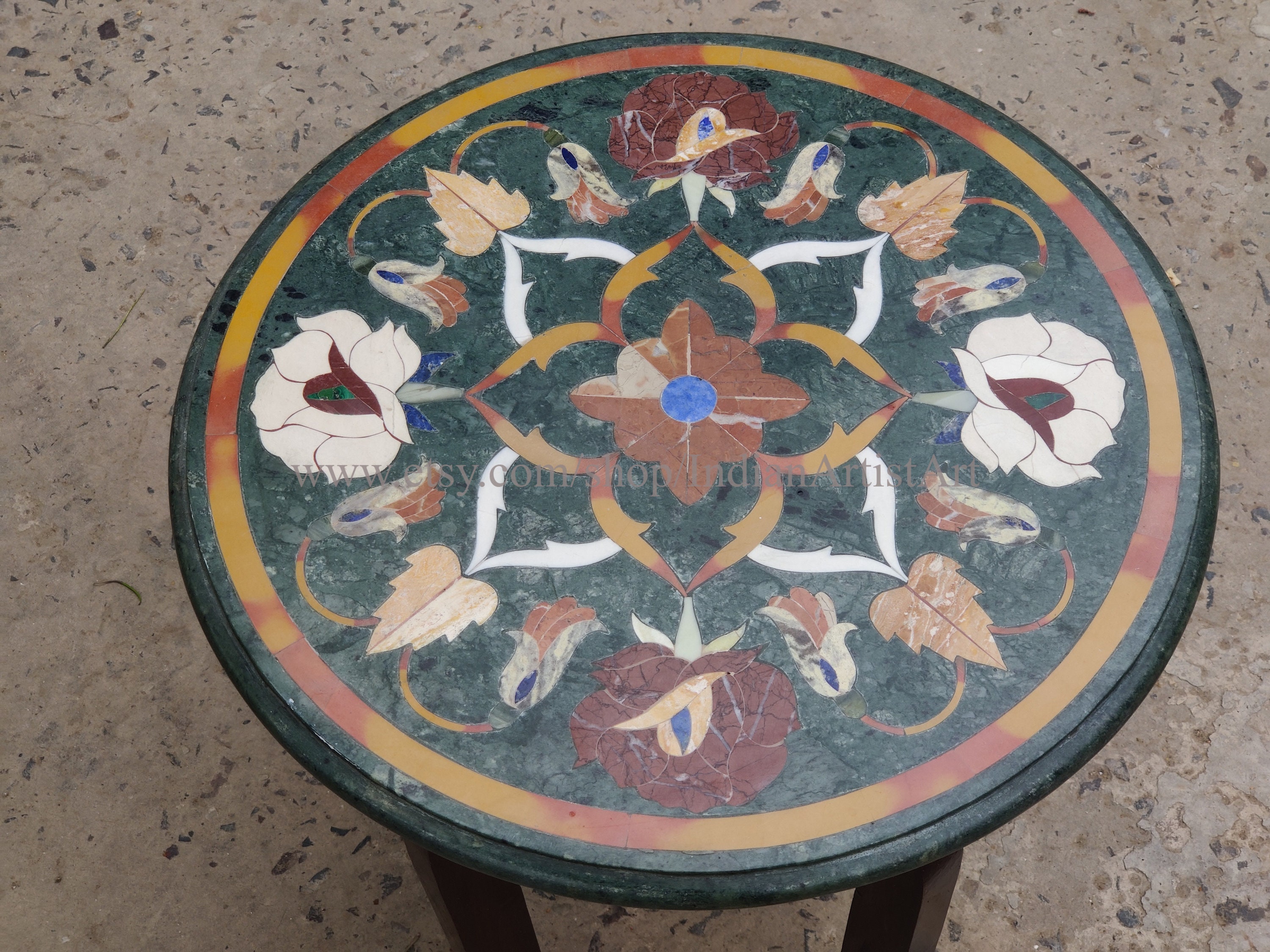 Green Marble Coffee Table in Round Shape for Luxury Home Decor - Etsy