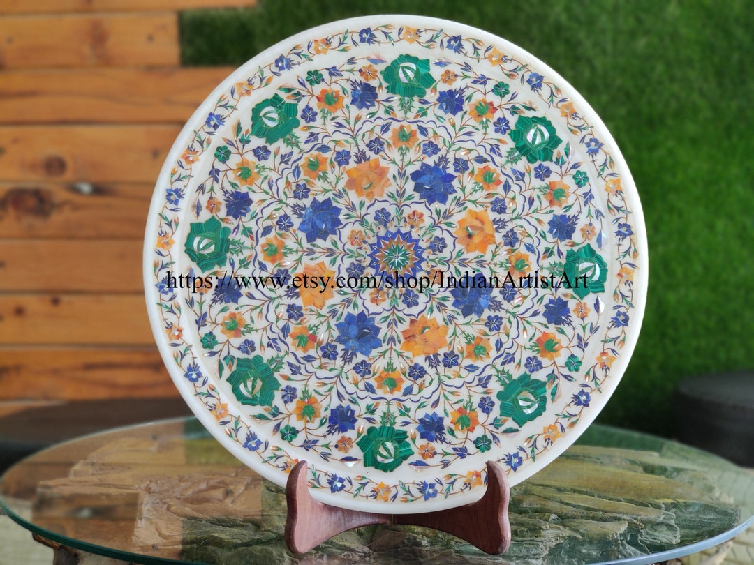Round Marble Plates With Fine Quality Workmanship, Beautiful ...