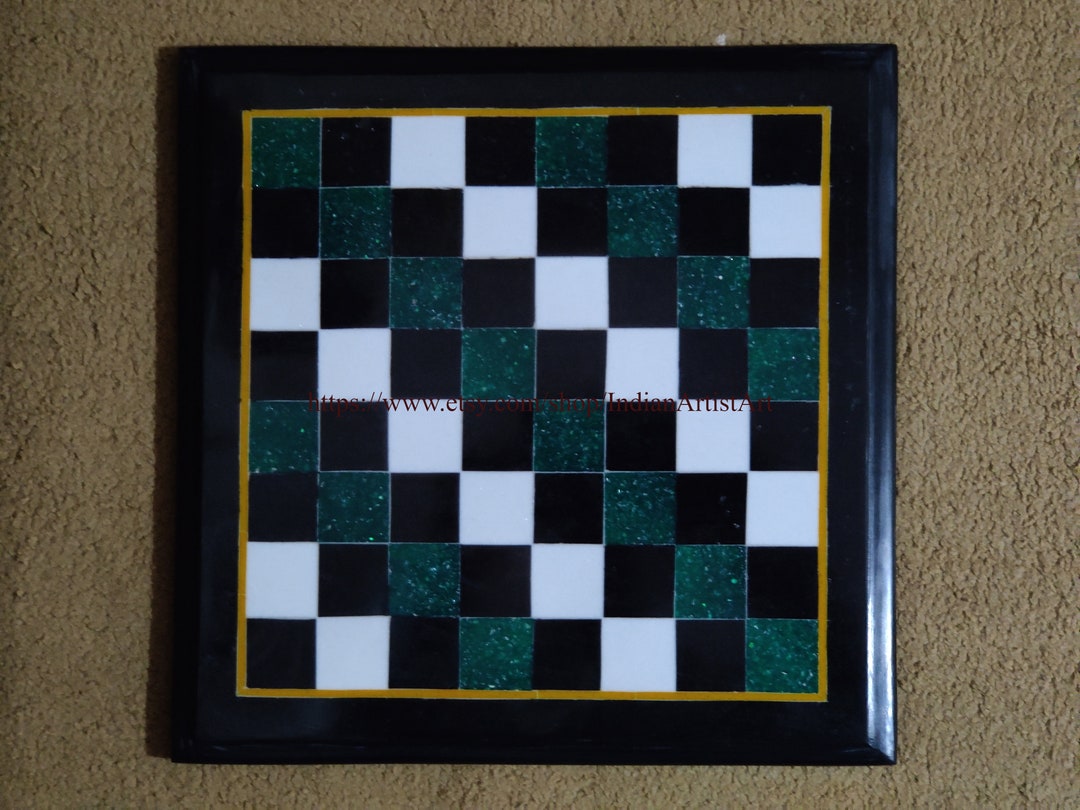 Black Marble Square Chess Set, Marble Chess Set With Different Chess ...