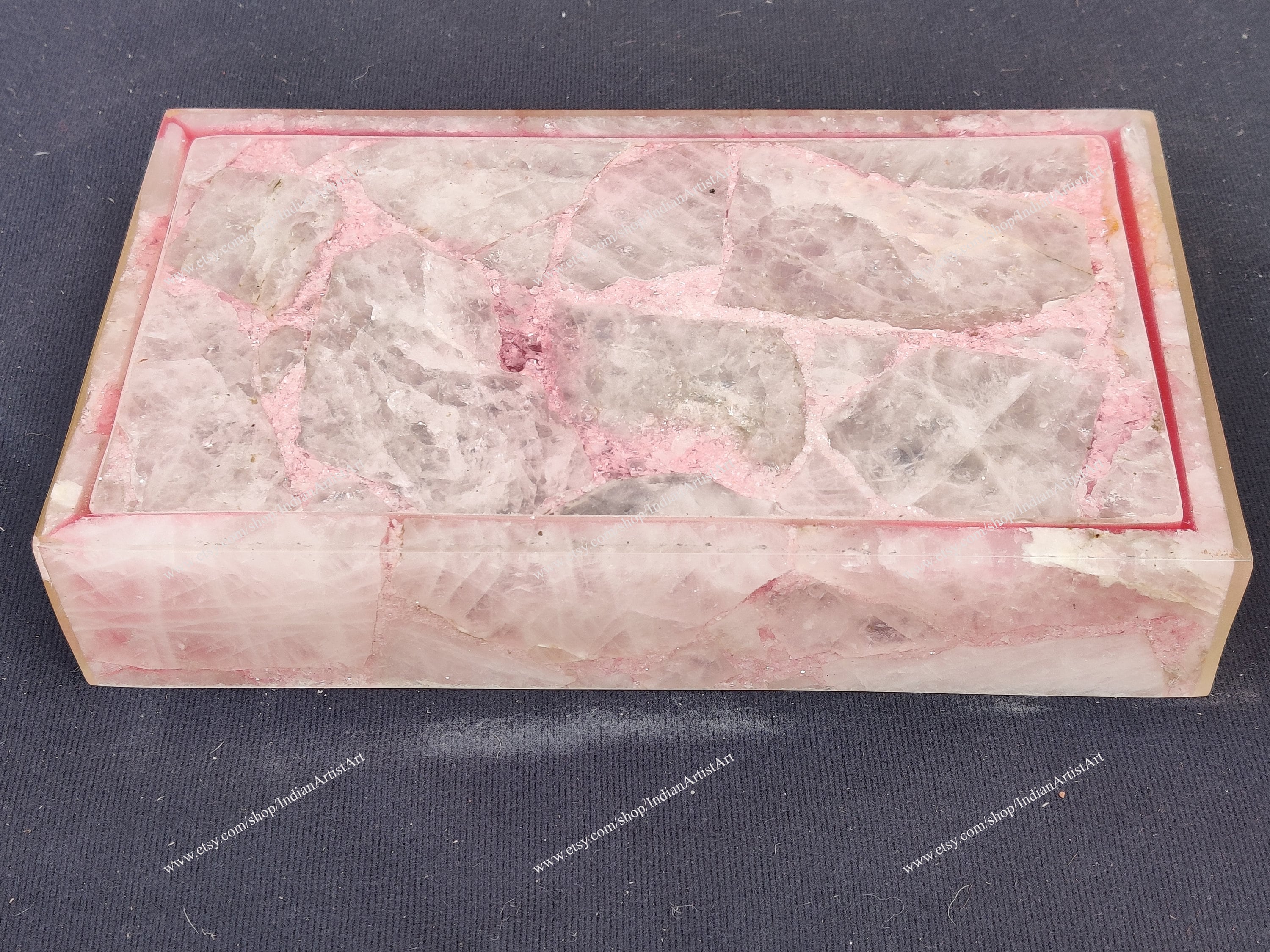 Pink Rose Quartz Tray for Coffee Table Use / Bathroom Tray - Etsy