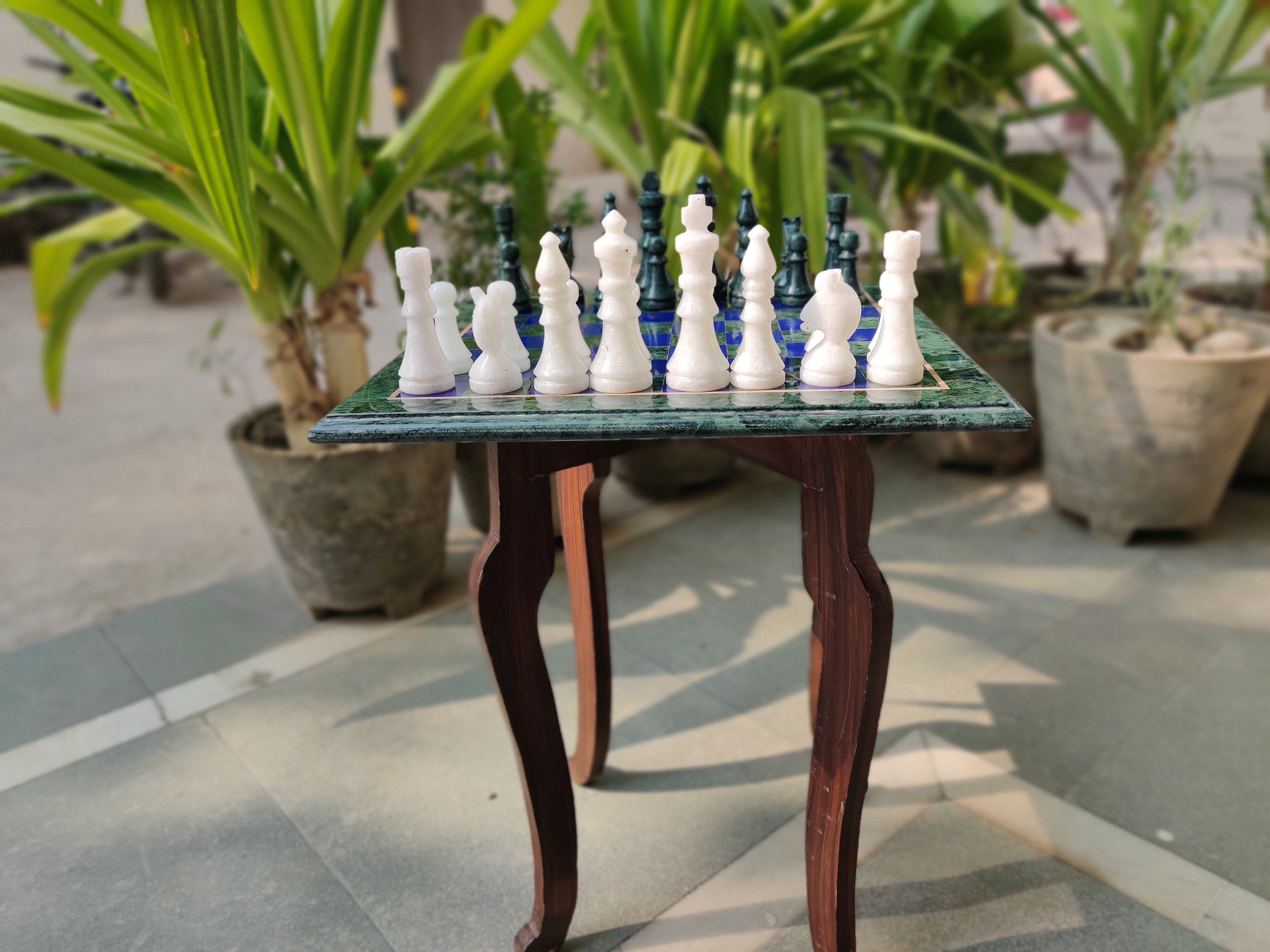 15 Blue Lapis Lazuli Chess Board Luxury Chess Table for - Etsy