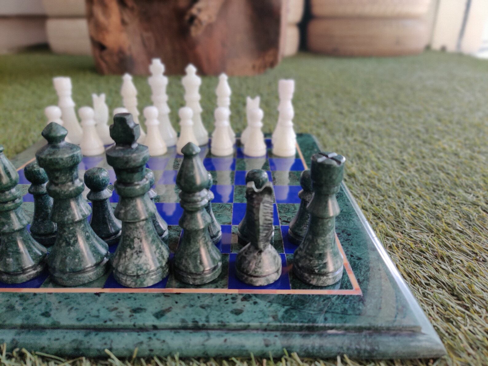 15 Blue Lapis Lazuli Chess Board Luxury Chess Table for - Etsy