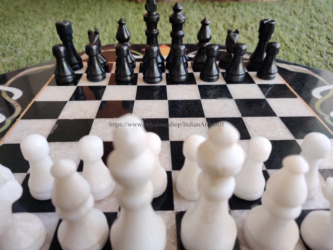 Luxury Chess Board Black Marble Chess Table Black and White - Etsy