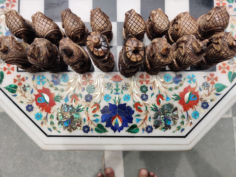 Marble Chess Table / Gambit Queen Chessboard / Queen Gambit - Etsy