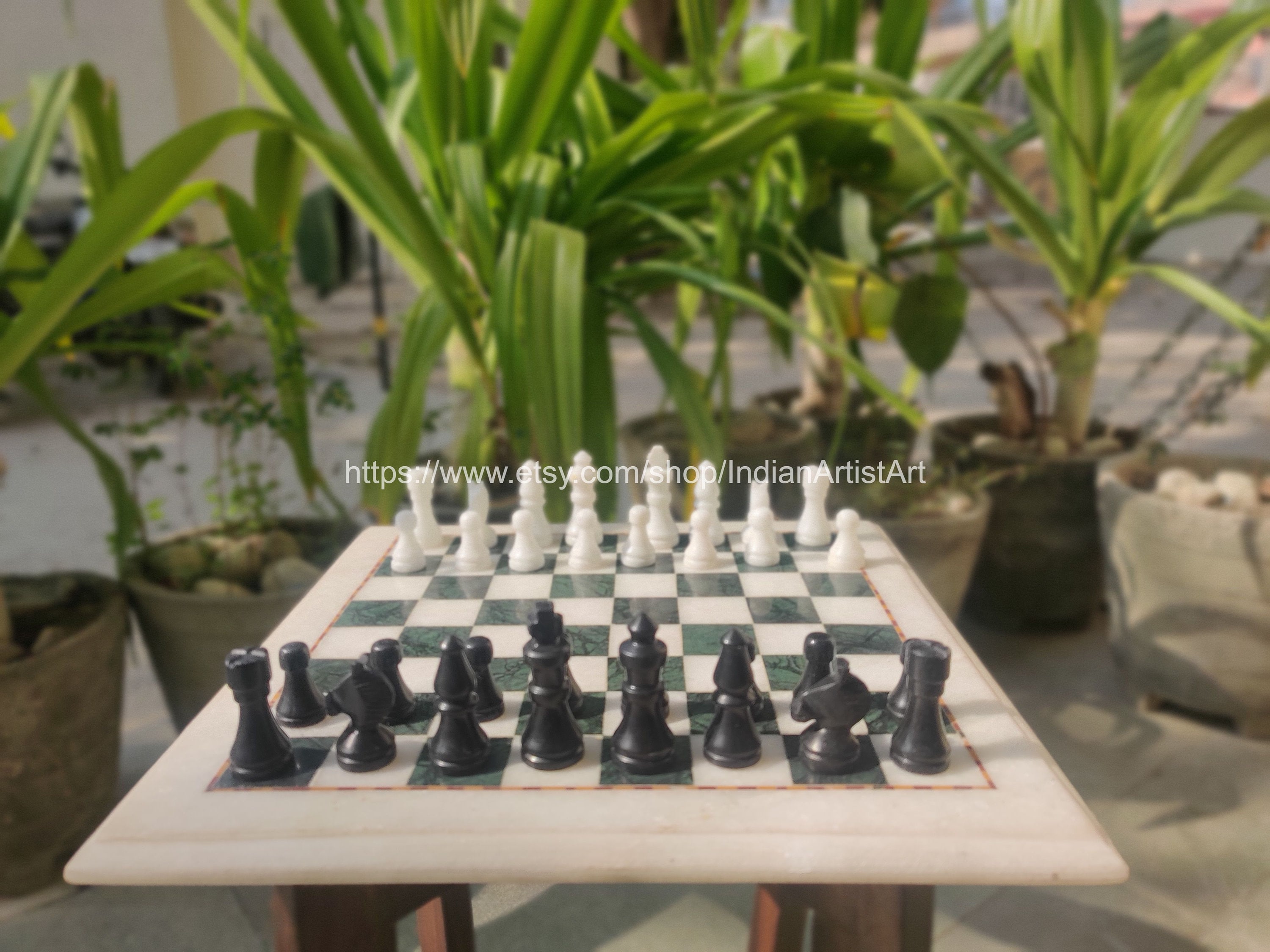 White Chess Table Vintage Marble Pietredura Chess Board - Etsy