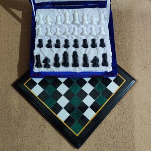 Black Marble Square Chess Set, Marble Chess Set With Different Chess ...