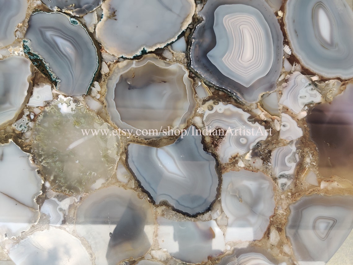 Natural Agate Table Top in Round Shape - Etsy