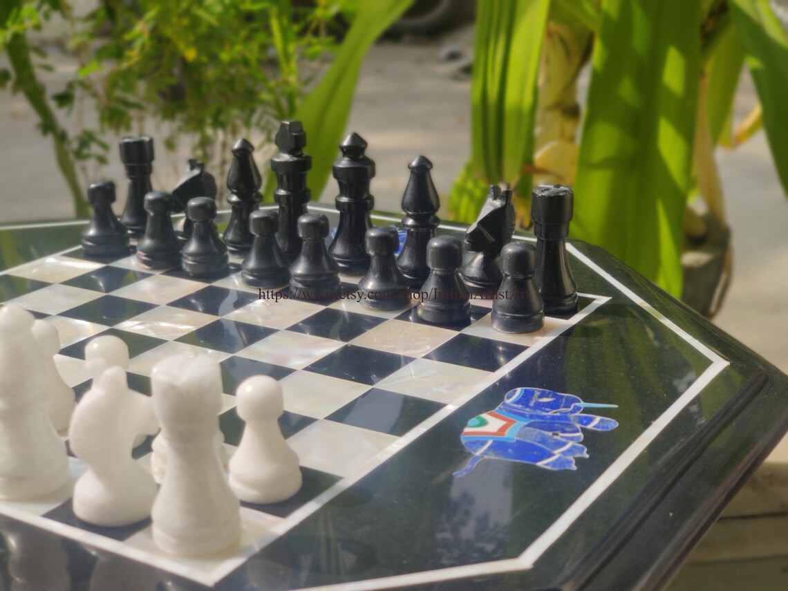 Elephant Design Chess Board Octagon Chess Board Handmade - Etsy