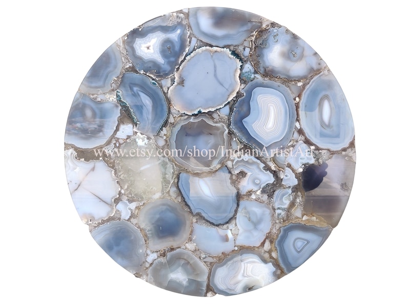 Natural Agate Table Top in Round Shape - Etsy