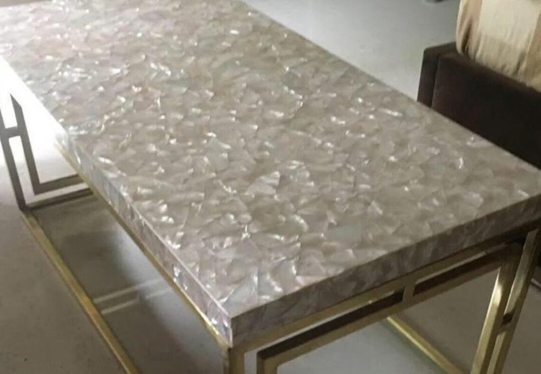 Mother of Pearl Inlay Dining Table Top: Handmade Stone Table - Etsy