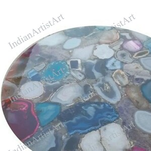 Round Agate Table Top / Living Room Decor Idea / Luxury Countertop ...