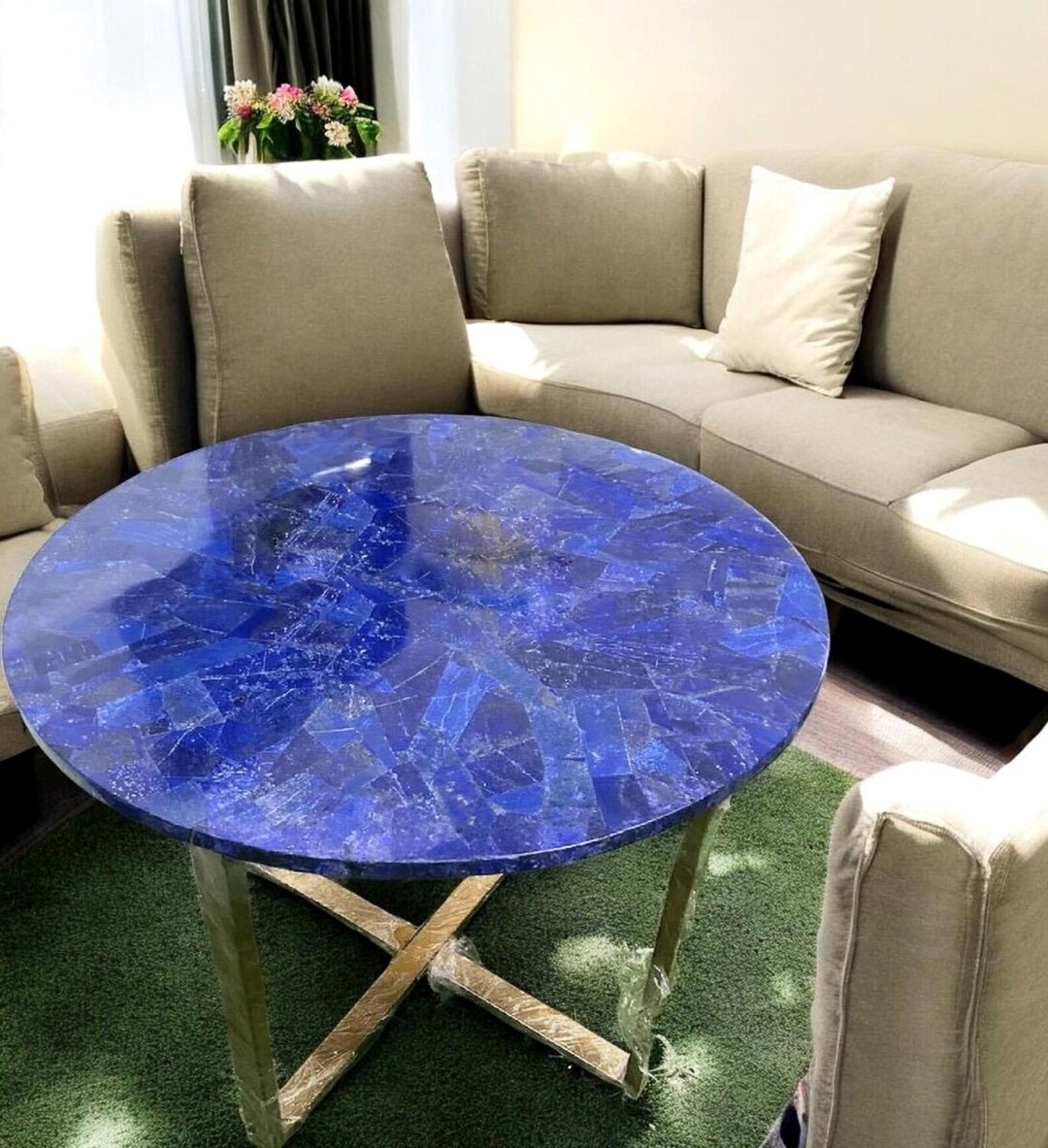 Blue Lapis Lazuli Table Top / Coffee Table Top / Dining Tabletop ...