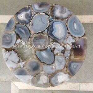 Natural Agate Table Top in Round Shape - Etsy