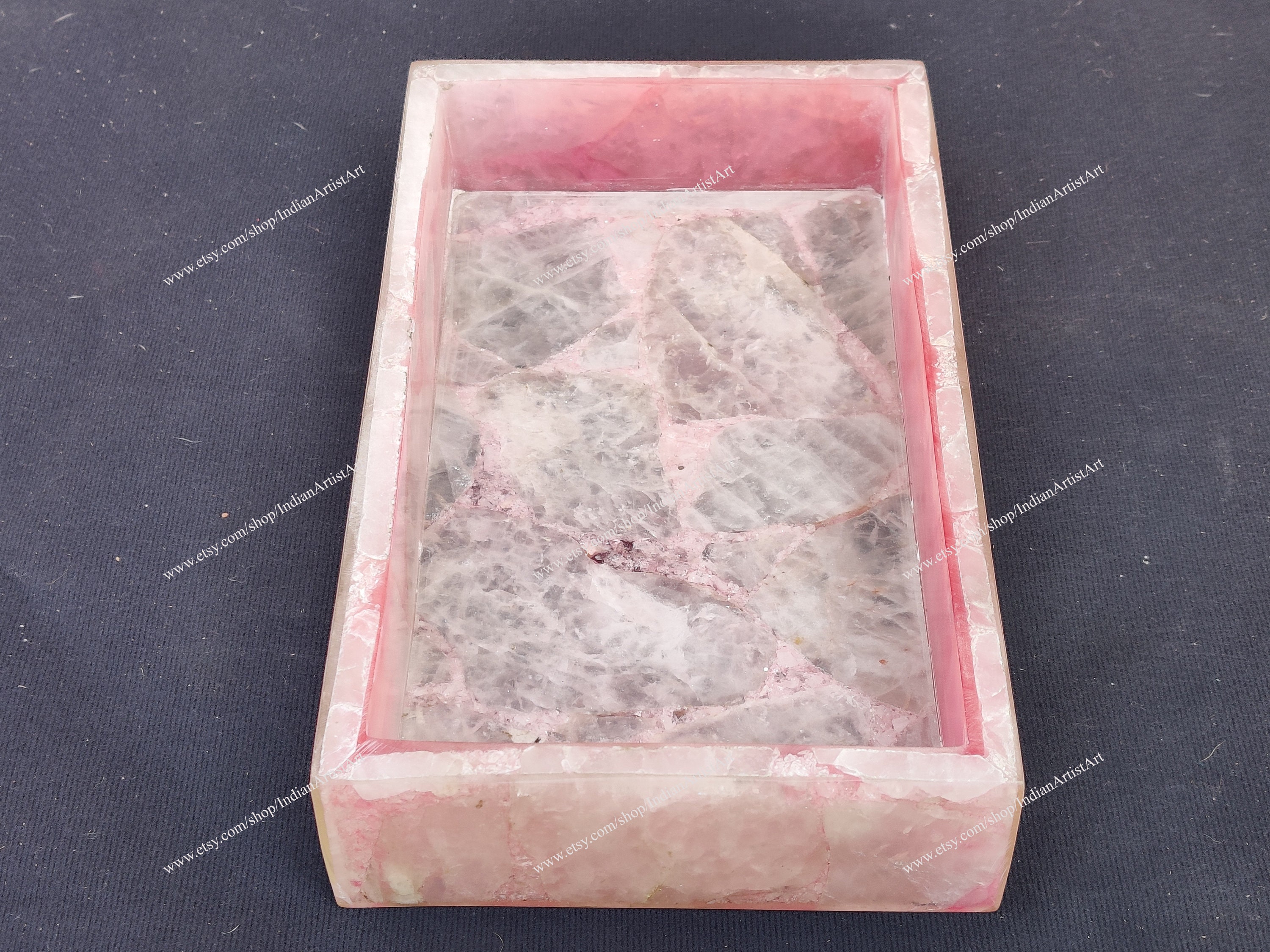 Pink Rose Quartz Tray for Coffee Table Use / Bathroom Tray - Etsy