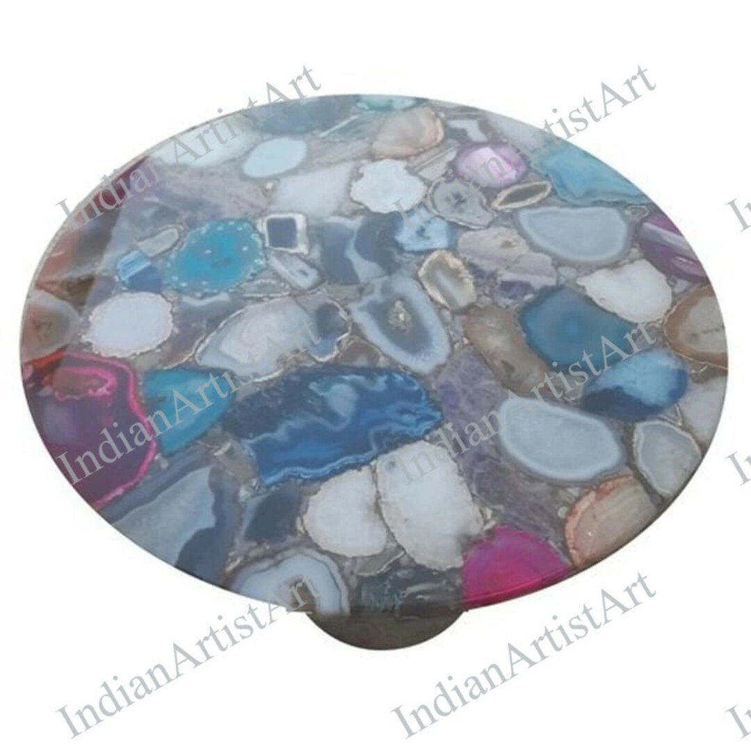 Round Agate Table Top / Living Room Decor Idea / Luxury Countertop ...