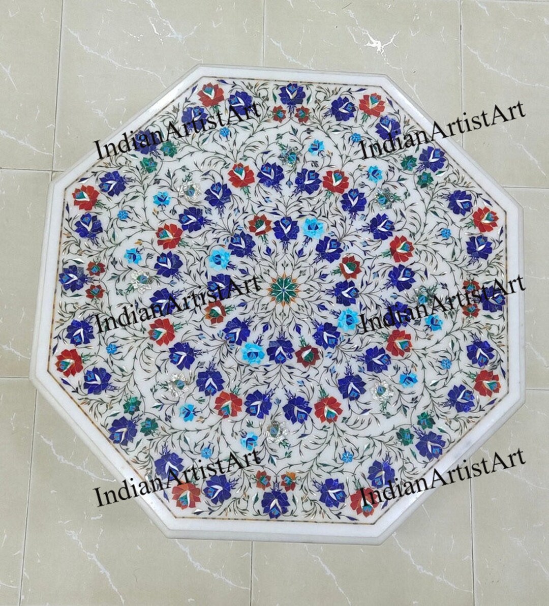 Marble Inlay Art Coffee Table Top / Home Decoration Art Table Top ...