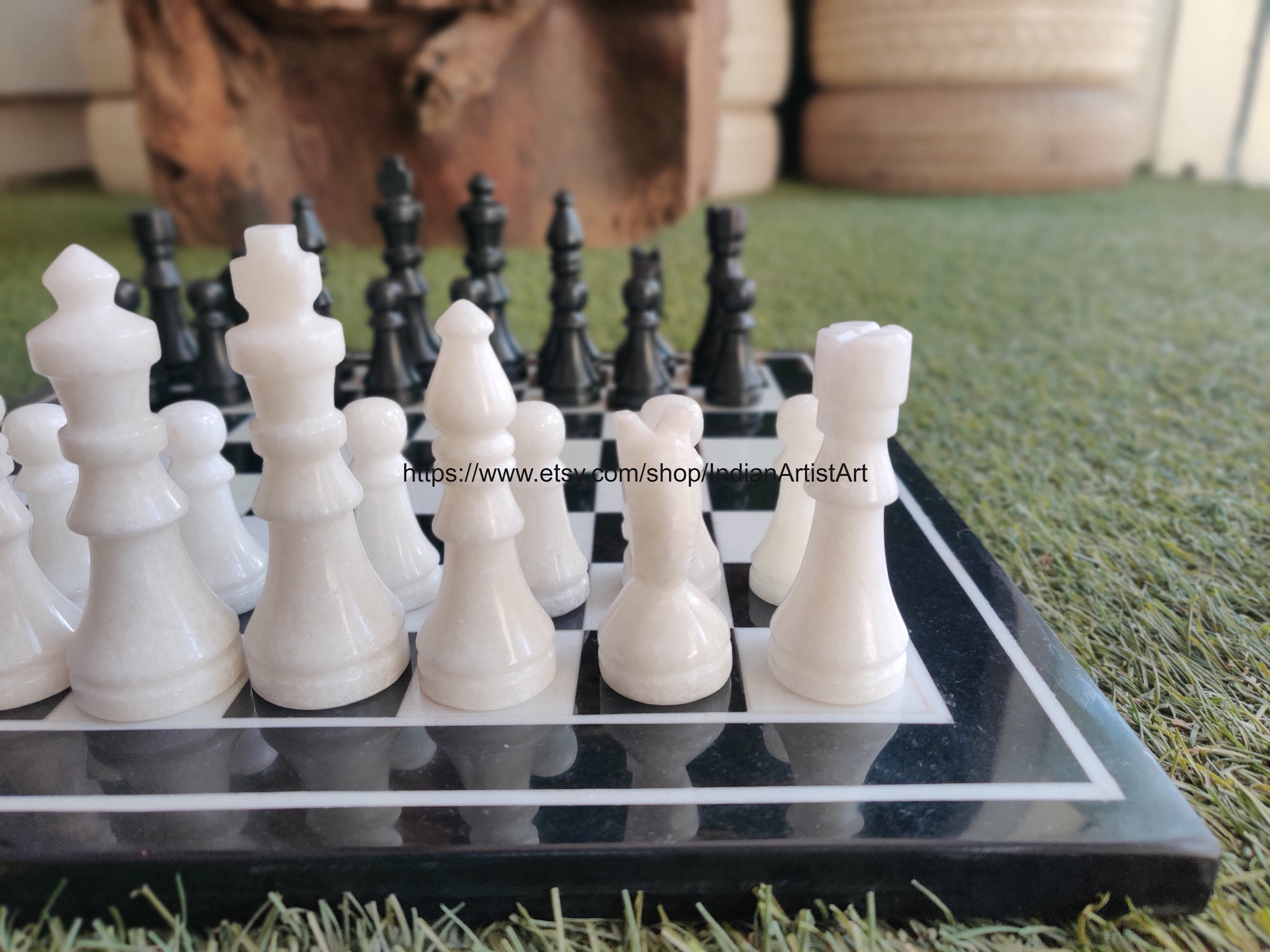 Black Marble Chessboard Home Decor Chess Table Luxury Chess - Etsy