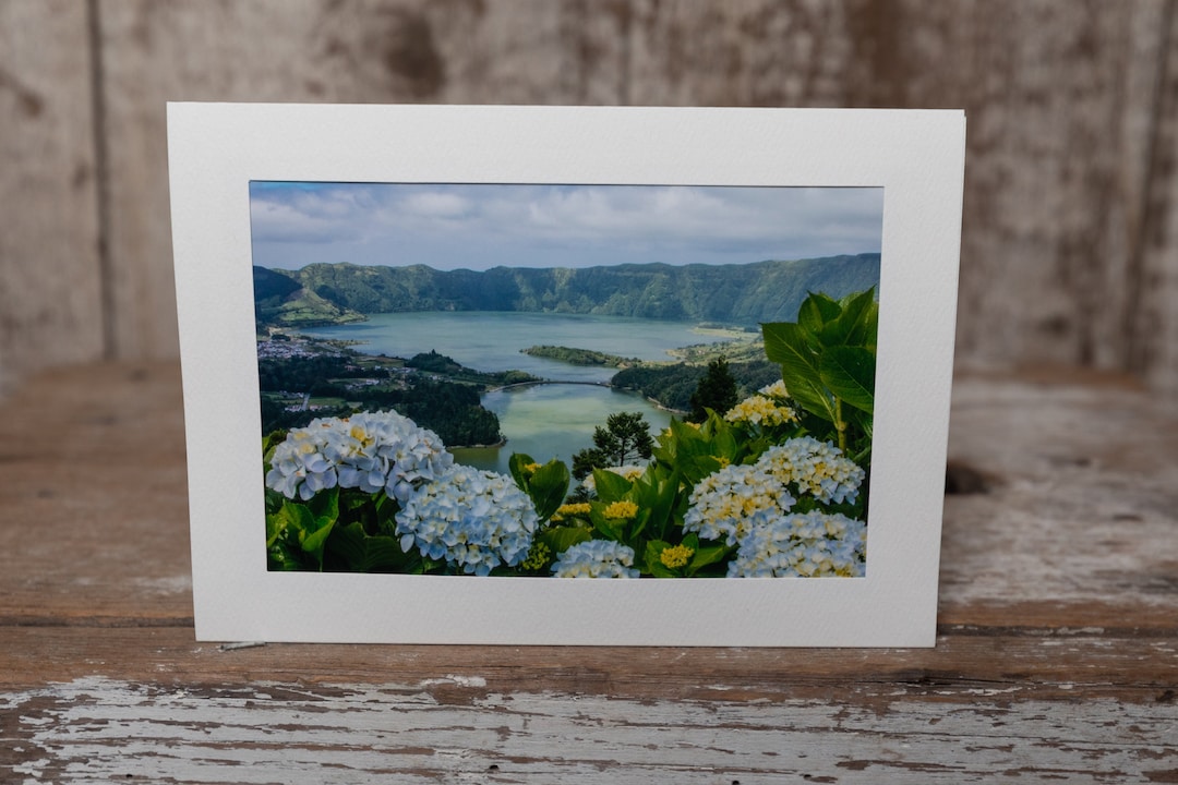Hydrangeas Overlooking Sete Cidades. Sao Miguel, Azores, Portugal Photo ...