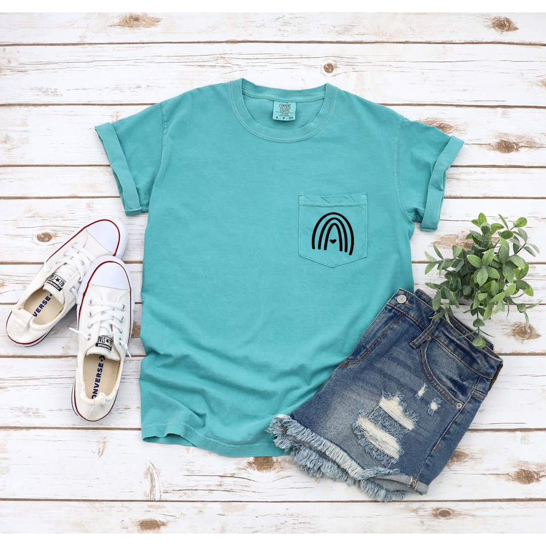Rainbow Pocket Shirt, Rainbow Shirt, Rainbow Pocket Tshirt, Rainbow ...