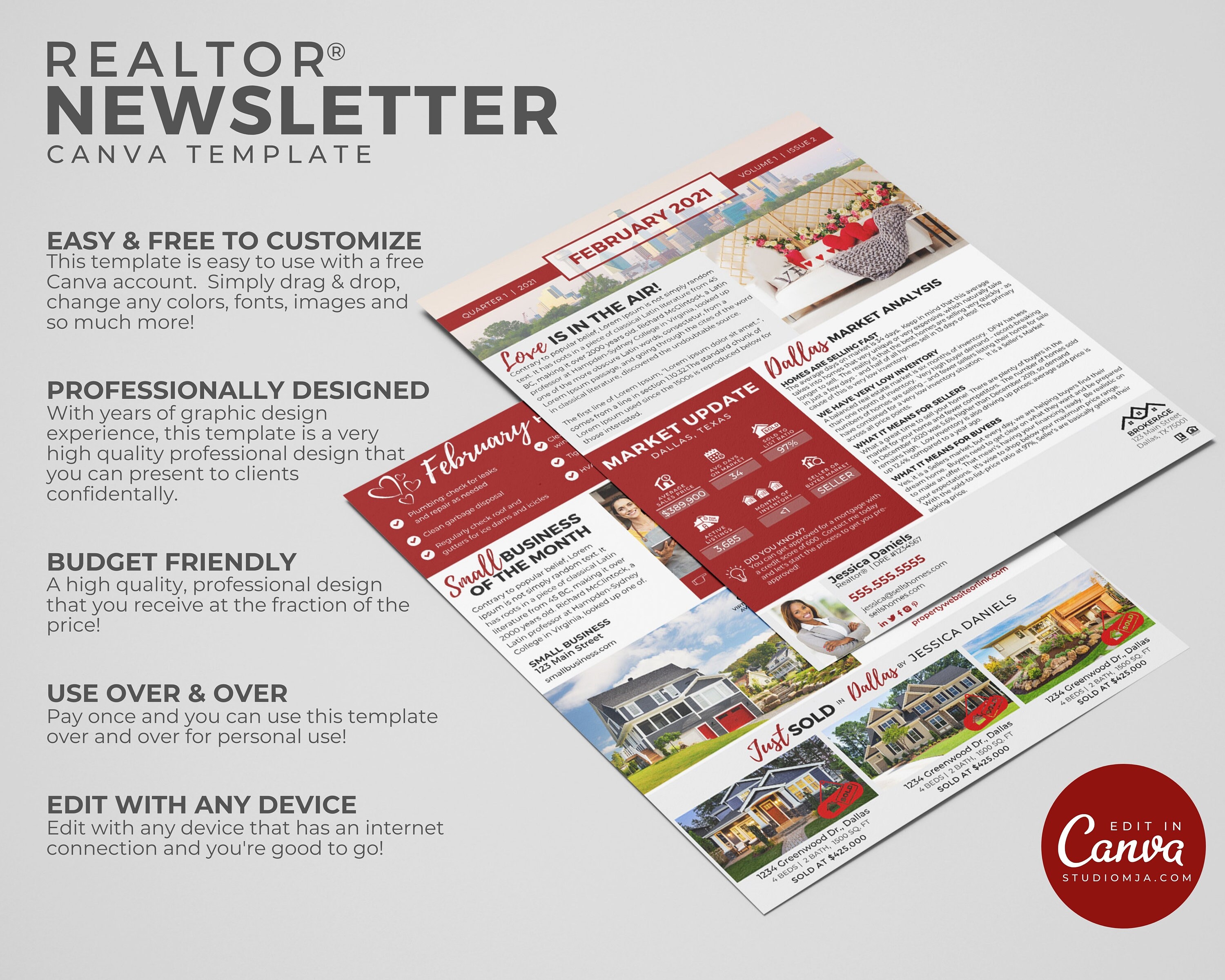 Real Estate Newsletter February Newsletter Real Estate | Etsy