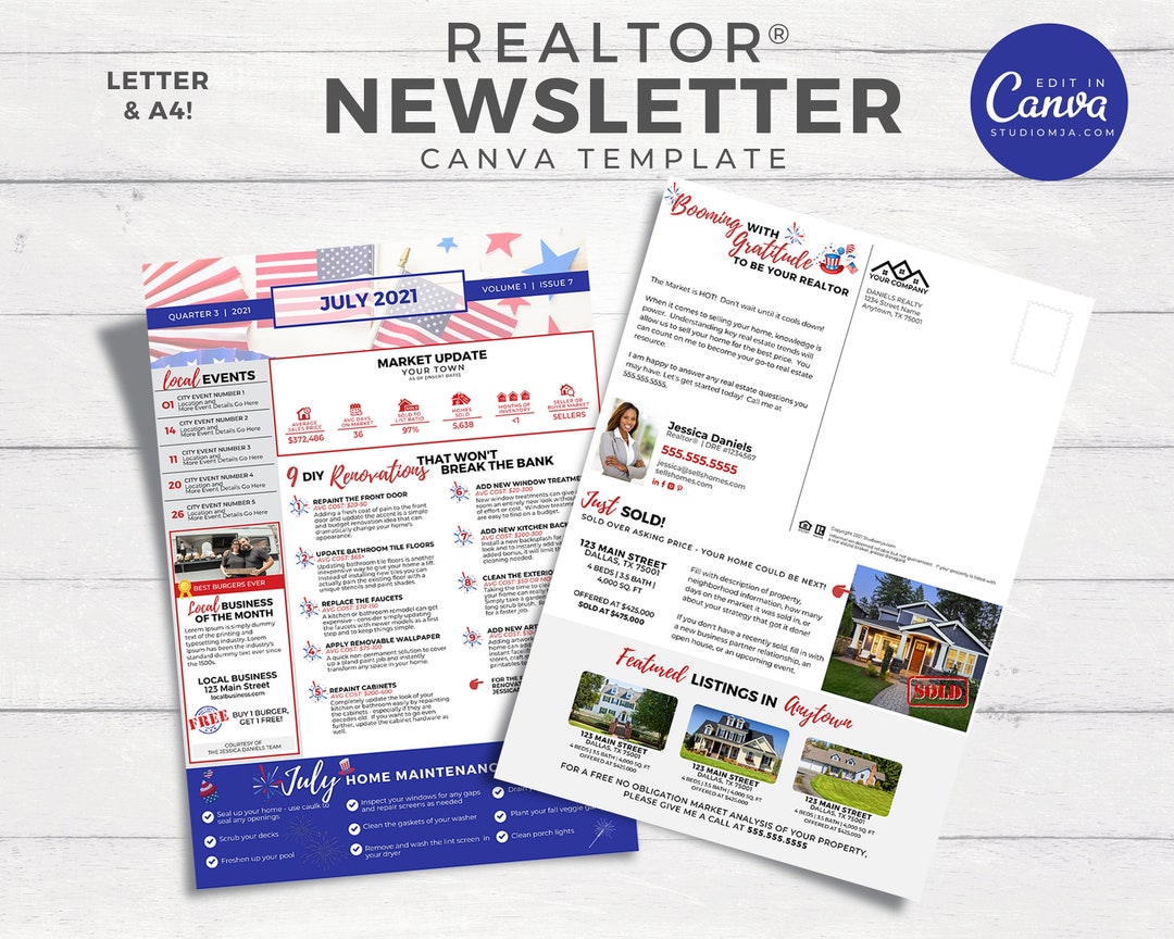Real Estate Newsletter | July Newsletter | Real Estate Marketing ...
