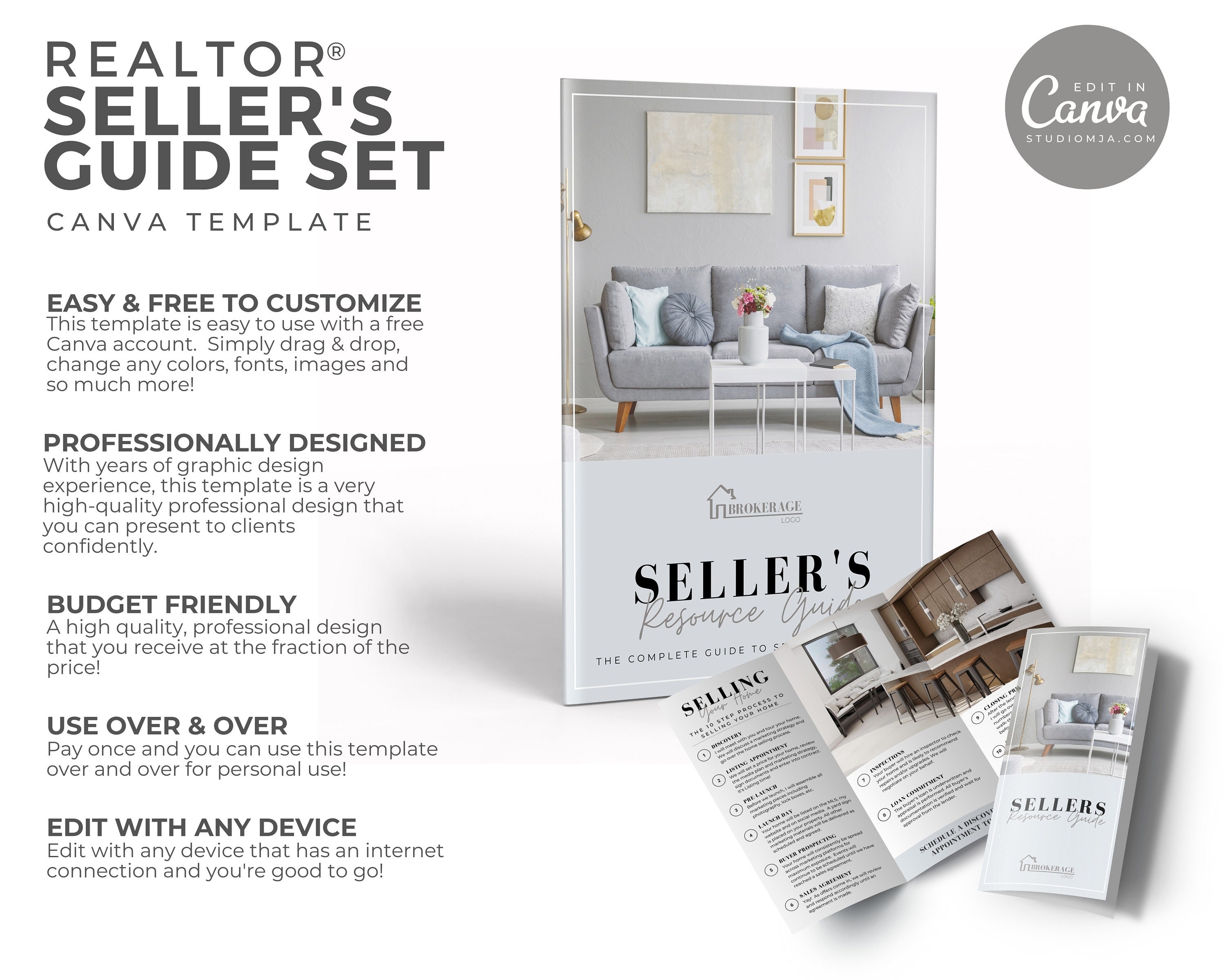 Seller Guide Set Listing Presentation Brochure Seller | Etsy