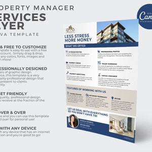 Property Management Flyer Template | Canva Template | Real Estate ...