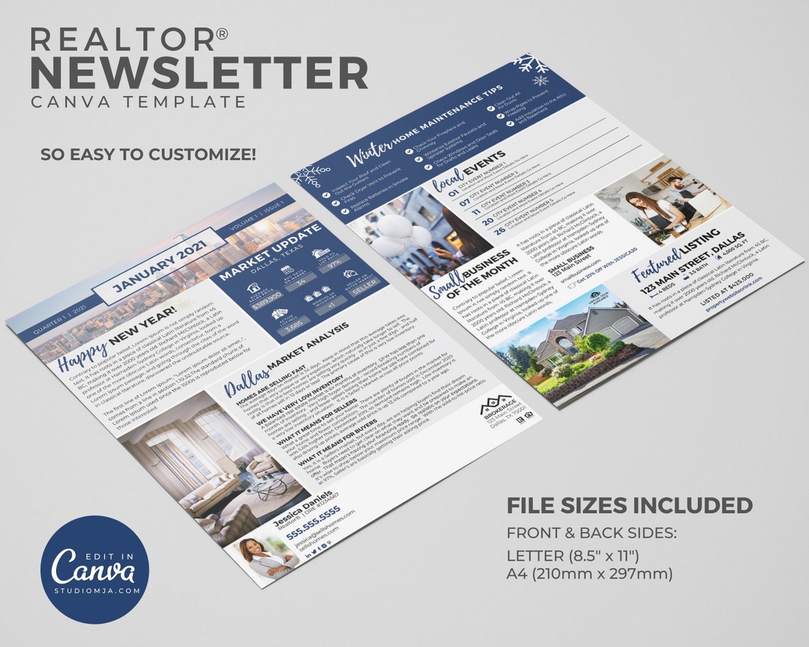 Real Estate Newsletter | January Newsletter | Real Estate Marketing ...
