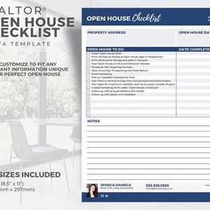 Open House Checklist, Realtor Tool, Real Estate Marketing, Real Estate ...