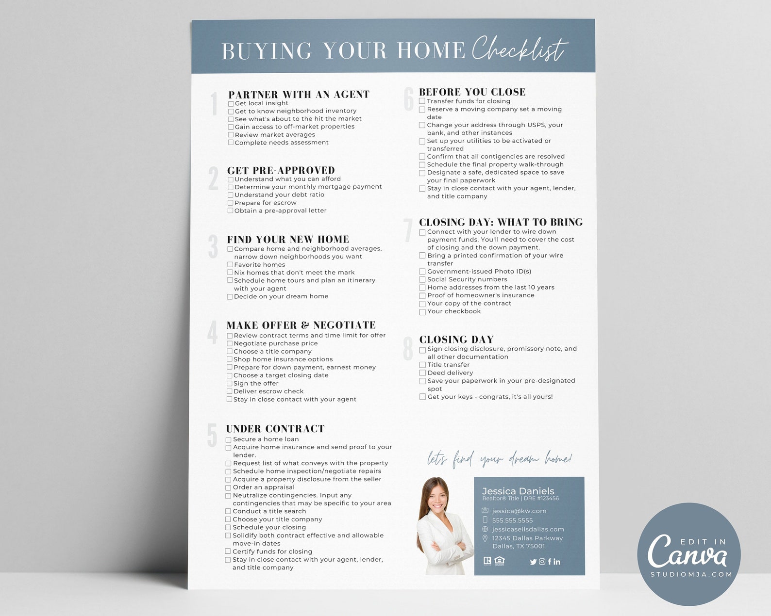 Real Estate Home Buyer's Checklist Real Estate Marketing - Etsy