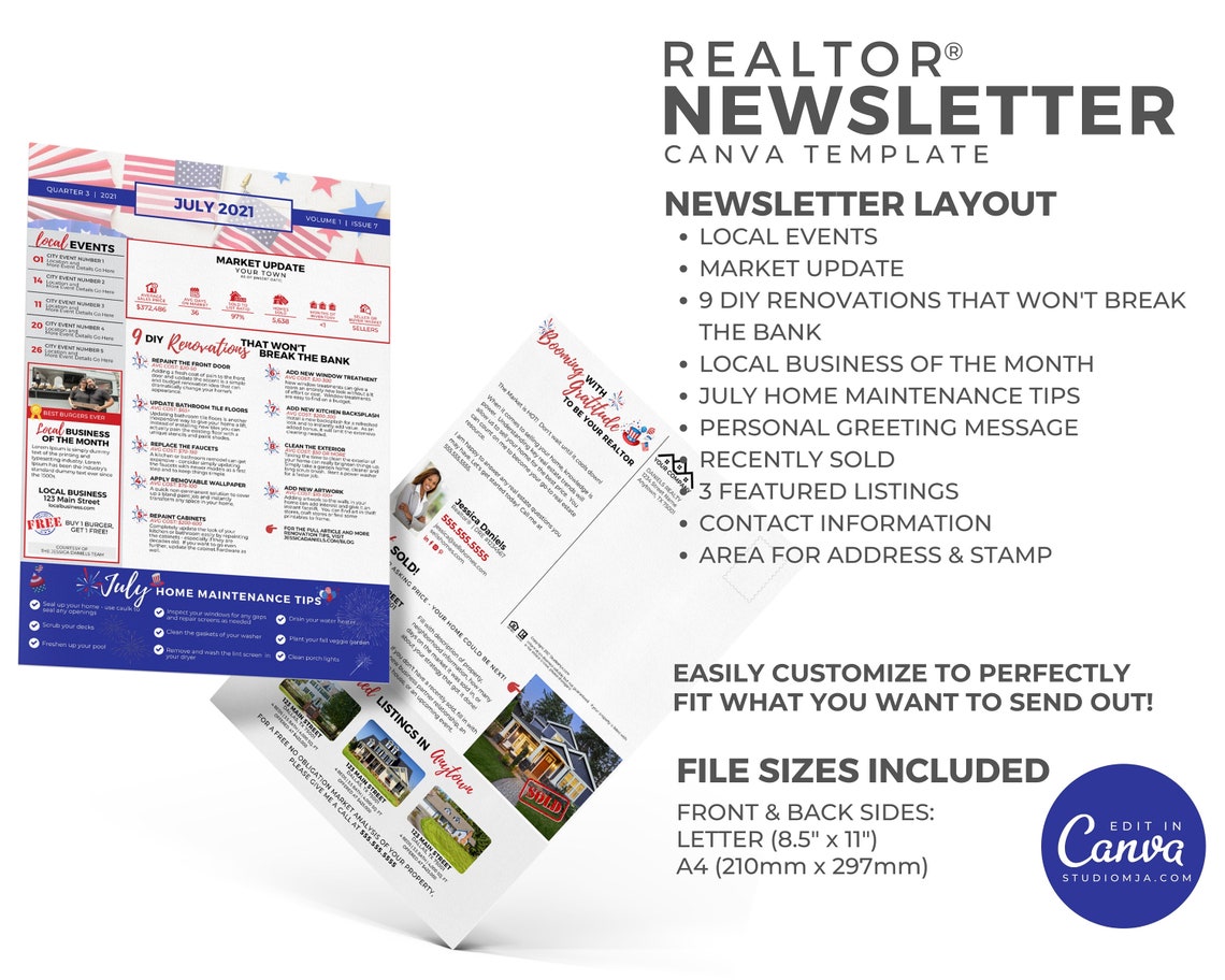 Real Estate Newsletter | July Newsletter | Real Estate Marketing ...