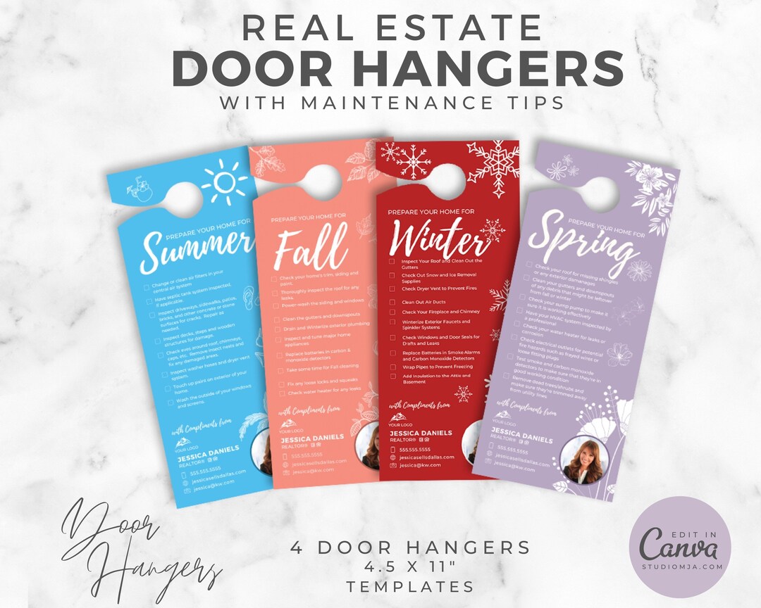 Door Hanger, Hang Tags, Real Estate, Realtor, Realtor Marketing, Door ...