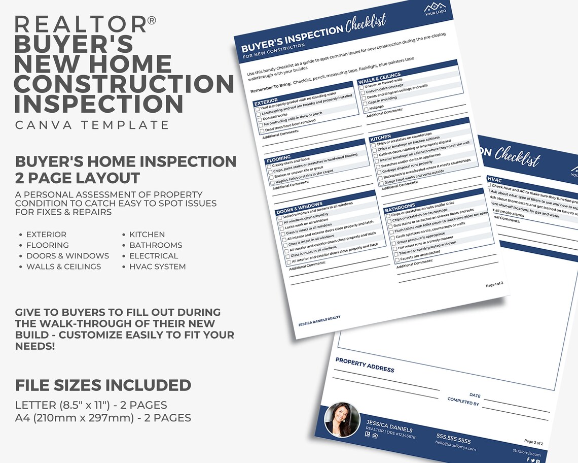Real Estate Buyer New Construction Inspection Checklist Real - Etsy