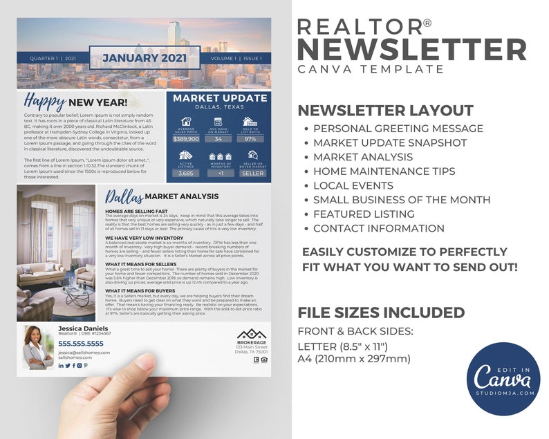 Real Estate Newsletter January Newsletter Real Estate - Etsy