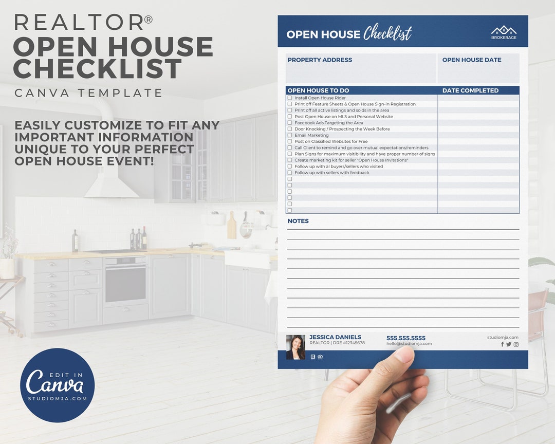 Open House Checklist, Realtor Tool, Real Estate Marketing, Real Estate ...