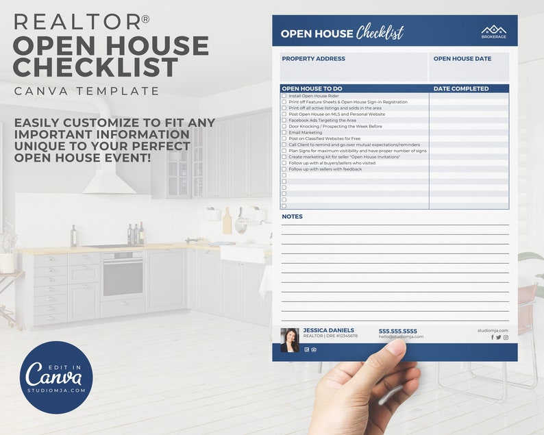 Open House Checklist, Realtor Tool, Real Estate Marketing, Real Estate ...