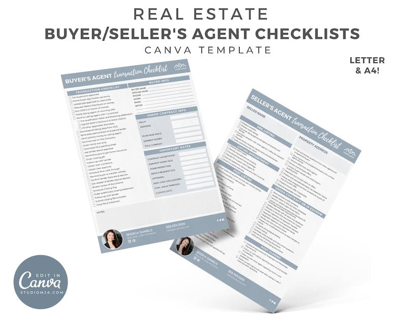 Sellers Agent Transaction Checklist, Real Estate Marketing, Real Estate ...