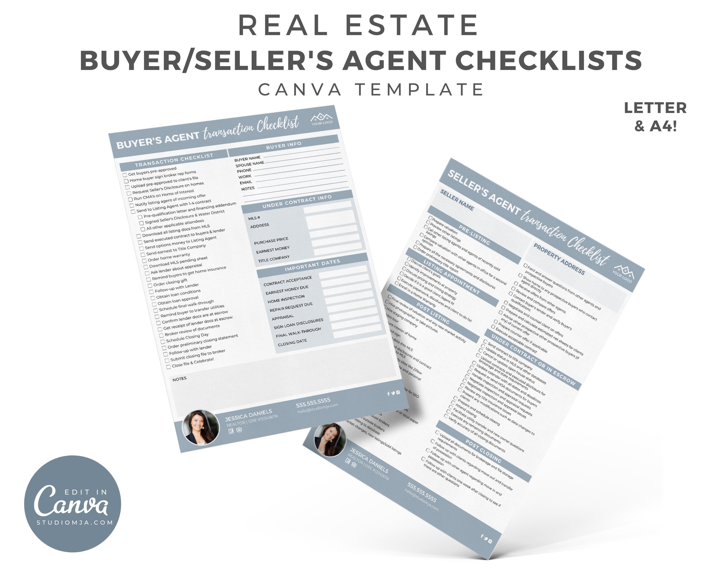 Sellers Agent Transaction Checklist, Real Estate Marketing, Real Estate ...