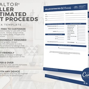 Real Estate Sellers Estimated Net Proceeds Sheet, Real Estate Marketing ...