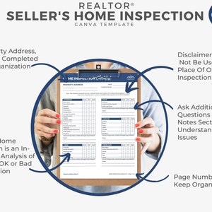 Real Estate Home Inspection Checklist, Real Estate Marketing, Printable ...