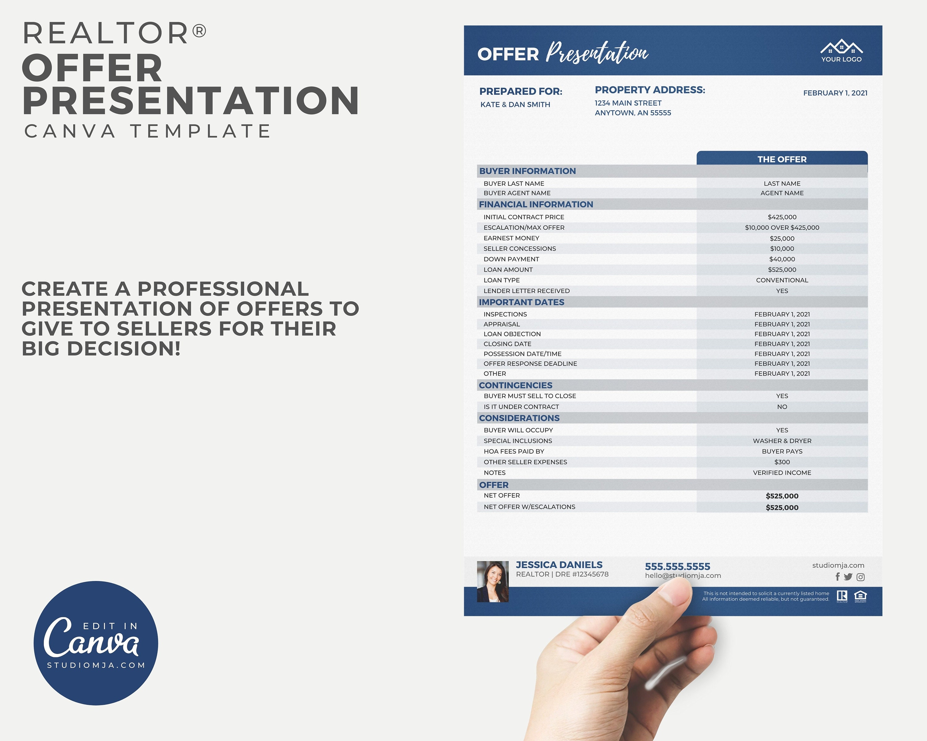 Realtor Offer Presentation Realtor Marketing Real Estate | Etsy