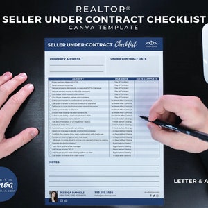 Under Contract Checklist, Realtor Tool, Real Estate Marketing, Real ...