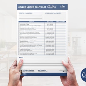 Under Contract Checklist, Realtor Tool, Real Estate Marketing, Real ...