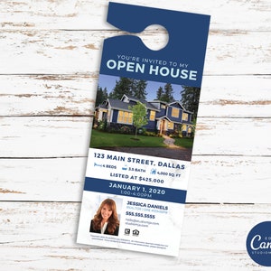 Open House Door Hanger, Hang Tags, Real Estate, Realtor, Realtor ...